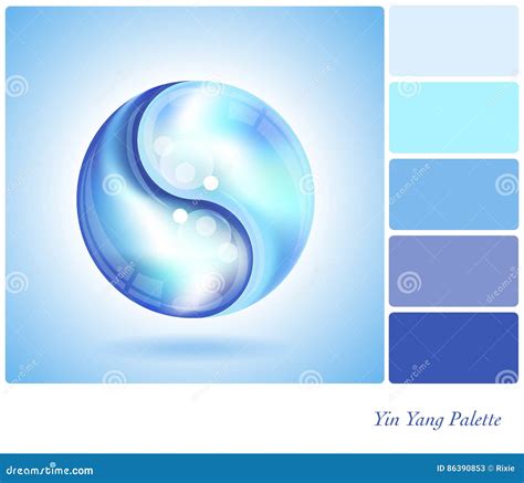 Yin Yang Water Drop Palette Stock Vector Illustration Of Blue Drops