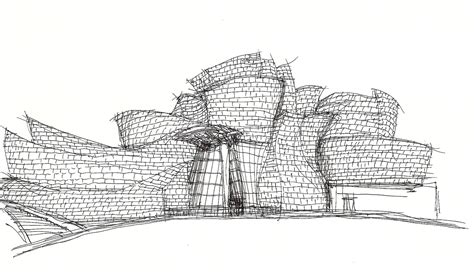 Bilbao Guggenheim Frank Gehry Sketch Guggenheim Museum Bilbao