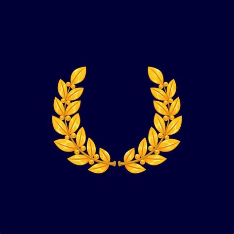 황금 월계관 왕관 절연 트로피 수상 프리미엄 벡터