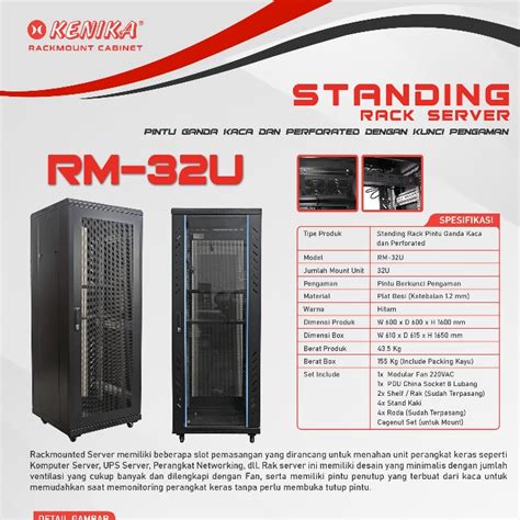 Jual Kenika Wallmounted Rak Server 32u 6006001600mm Paking Kayu