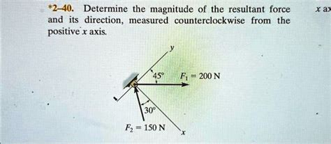 2 40 Determine The Magnitude Of The Resultant Force And Its Direction Measured