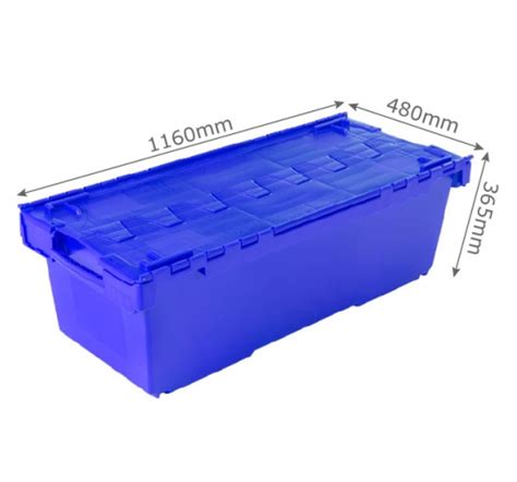 Lc6 Blue Large Attached Lid Plastic Container 1160 X 480 X 365mm 126