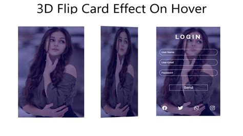 3d Flip Effect On Hover Using Html Andand Css Animated Login Form Using