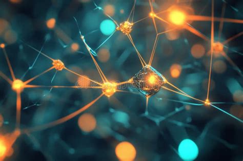 Glowing Neural Network Nodes Connected By Vibrant Threads Against Dark
