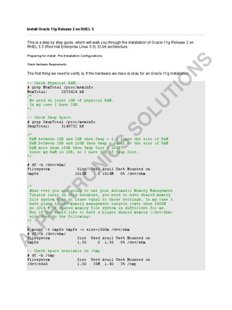 Install Oracle 11g R2 On Rhel 5 Pdf File System Databases
