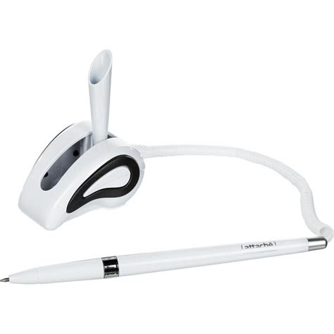 Ручка шариковая на липучке для стены и стола Attache белая, син. ст ...