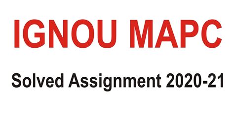 Ignou Mapc Solved Assignment 2020 21 My Exam Solution