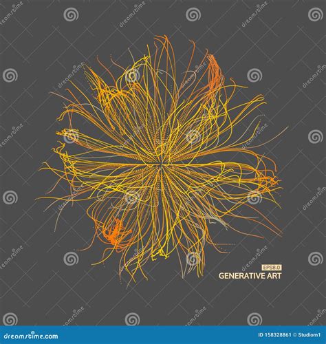 Array With Dynamic Particles 3d Futuristic Technology Style Abstract