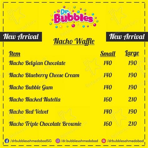Menu At Dr Bubbles Ahmedabad