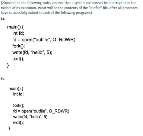 Solved 20points In The Following Code Assume That A