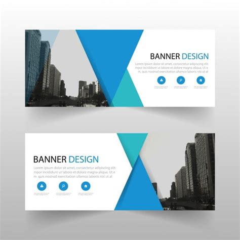 블루 배너 기하학적 모양 Eps Uidownload