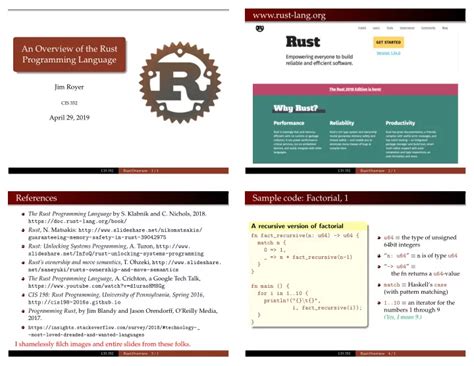 Ppt St An Overview Of The Rust Programming Language Jim Powerpoint