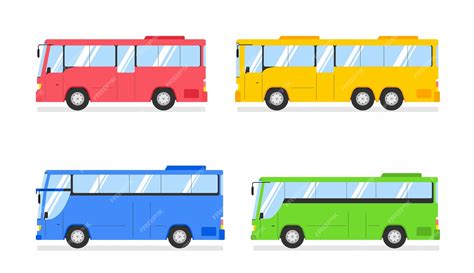 버스 그림 세트 프리미엄 벡터