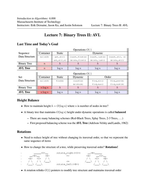 lecture 7 n a introduction to algorithms 6 massachusetts institute of technology