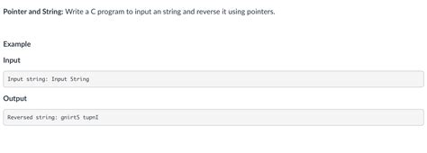 Solved Pointer And String Write A C Program To Input An