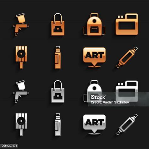 마커 펜 페인트 구 아슈 항아리 염료 텍스트 아트가있는 말풍선 스프레이 캔 노즐 캡 학교 배낭 스프레이 건 및 아이콘을 설정합니다 벡터 Brand Name Online