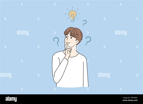 Young Man Thinking Of Innovative Idea Stock Vector Image And Art Alamy