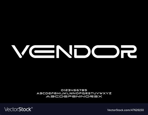 Modern Geometric Alphabet Display Font Royalty Free Vector