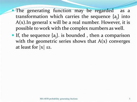 Ppt Generating Functions Powerpoint Presentation Free Download Id