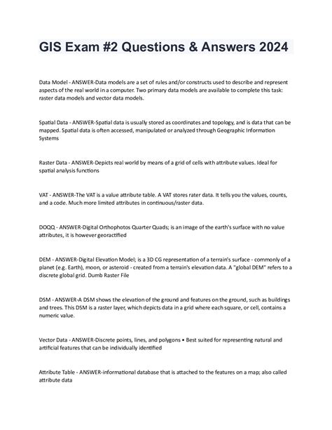 GIS Exam Questions Answers DocMerit