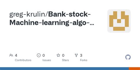 Github Greg Krulinbank Stock Machine Learning Algo And Stock Price