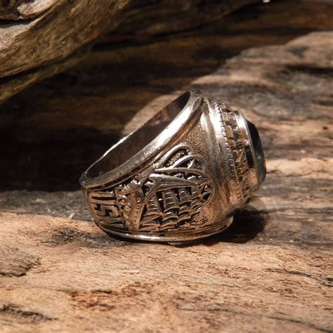 Mens Vintage Vietnam 1965 Usn Navy Class Ring Sterling Silver Heavy 21