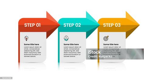 인포그래픽 템플릿입니다 화살표가 있는 3개의 스탠딩 배너 개념에 대한 스톡 벡터 아트 및 기타 이미지 개념 계획 그래프