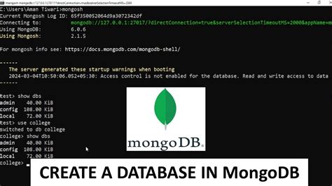 How To Create Database In Mongodb Using Command Prompt Youtube
