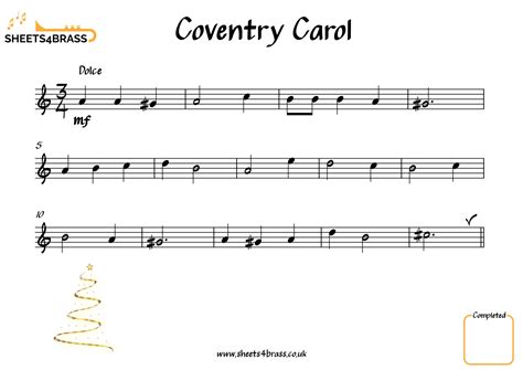 Coventry Carol Sheet Music For Brass Sheets4brass