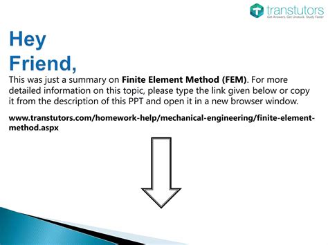 Finite Element Method FEM Mechanical Engineering PPT