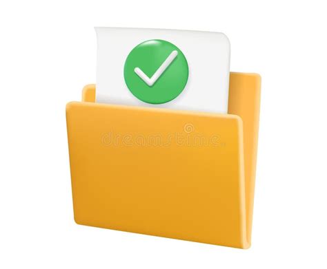 Open Documents Folder With Checkmark Icon Access Concept Computer
