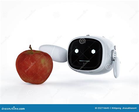 Cute Assistant Artificial Intelligence Robot No Leg Hand Extend Stock