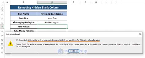 how to fix if flash fill not recognizing a pattern in excel