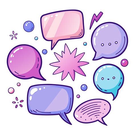 Cute Handdrawn Speech Bubbles For Communication Premium Ai Generated