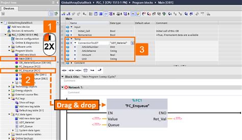 Using A Global Array Data Block In Siemens S PLC
