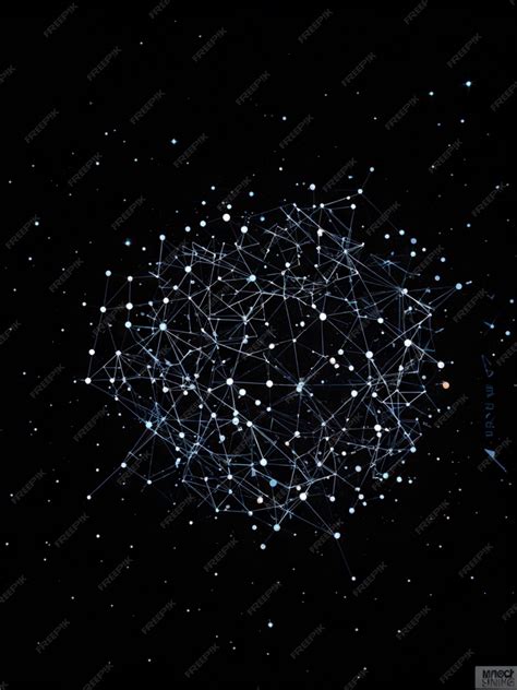 Futuristic Geometric Network With Ai And Particle Visualization Premium Ai Generated Image