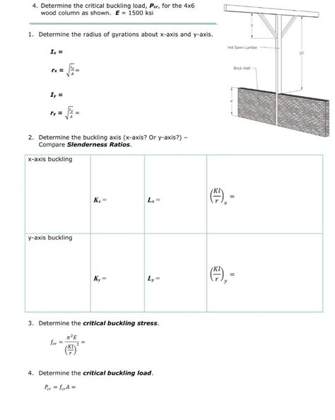 Solved 4 Determine The Critical Buckling Load Pcr For