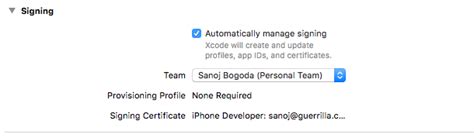 Ios Xcode Build Error Signing For Awscore Requires A Development