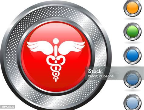 의료 의술 지팡이 로열티 무료 벡터 아트 금속 버튼 건강관리와 의술에 대한 스톡 벡터 아트 및 기타 이미지 건강관리와 의술 곡선 공란 Istock
