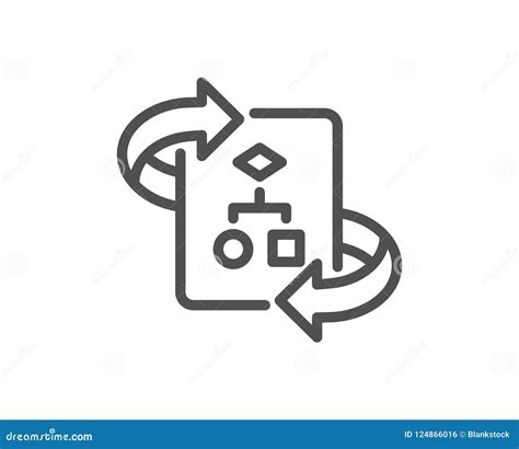 Technical Algorithm Line Icon Project Documentation Sign Stock Vector