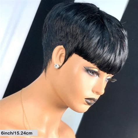 Pixie Wigs Human Hair For Black Women 1b Pixie Cut Wigs For Black Women
