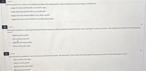 Solved If The Economy Is In A Short Run Equilibrium Above