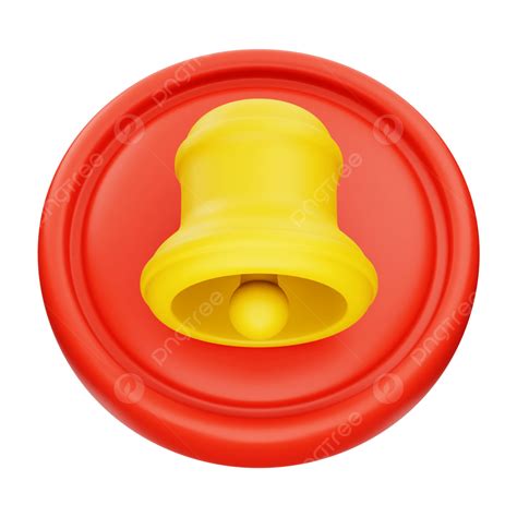 Yellow Notification Bell Button 3d Icon Render Yellow Notification