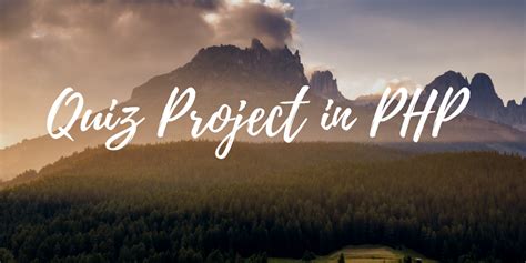 Quiz Project In Php