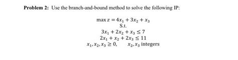 Solved Problem 2 Use The Branch And Bound Method To Solve