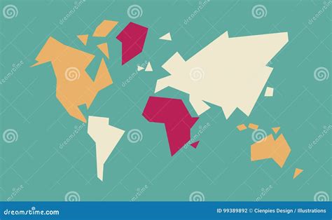 Abstract World Map Geometric Concept Illustration Stock Vector