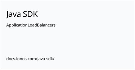 Applicationloadbalancers Java Sdk