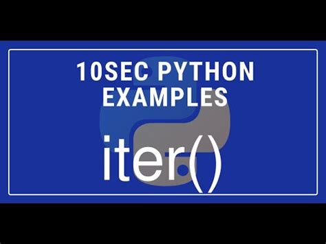 10sec Python Examples Iter Built In Function By Code Recipe YouTube