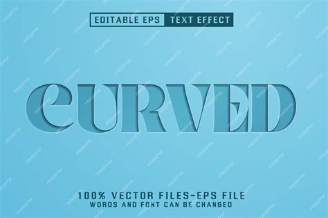 Premium Vector Curved Editable Text Effect