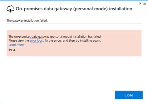 Error Installing On Premises Dat Gateway Personal Microsoft Fabric Community